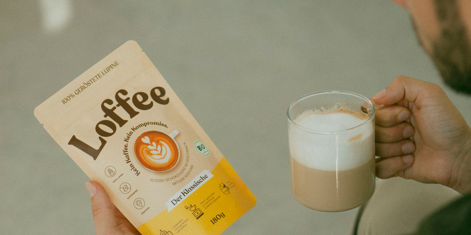 Loffee Lupine coffee. The caffeine-free & natural coffee alternative